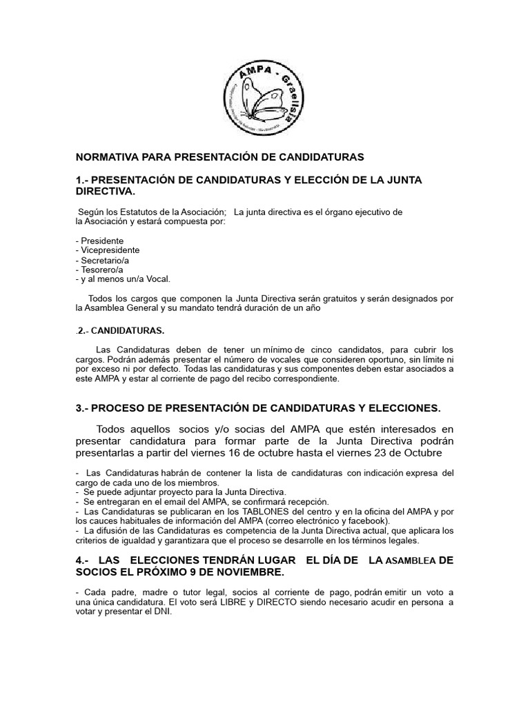 Normativa Presentacion Cand | PDF | Gobierno | Responsabilidad