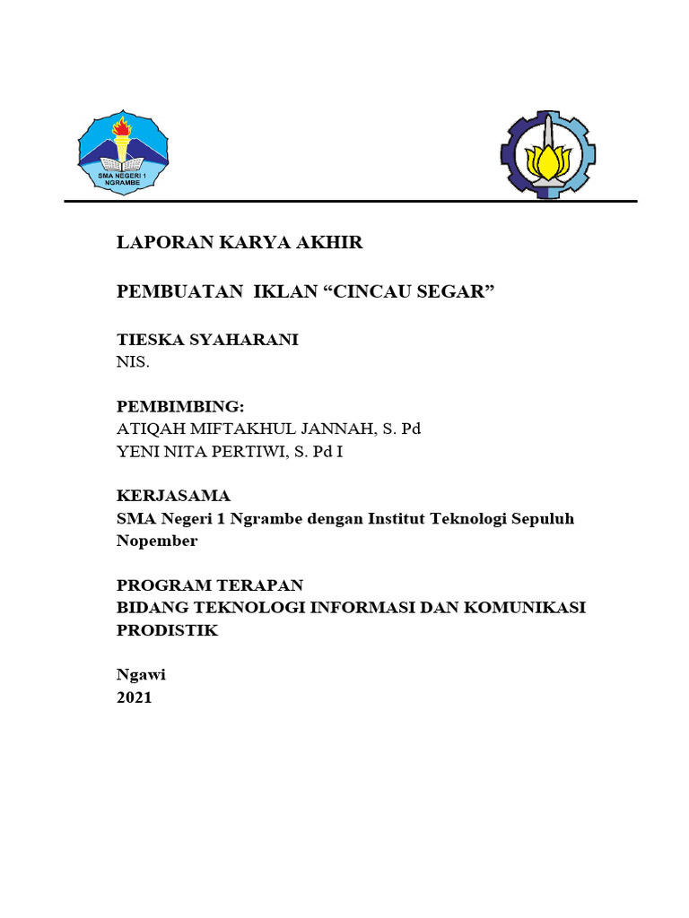 Laporan Karya Akhir Prodistik | PDF