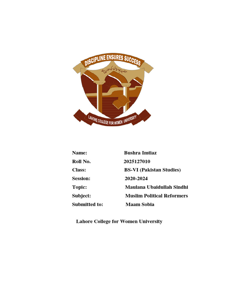 Maulana Ubaidullah Sindhi Political Reformer | PDF