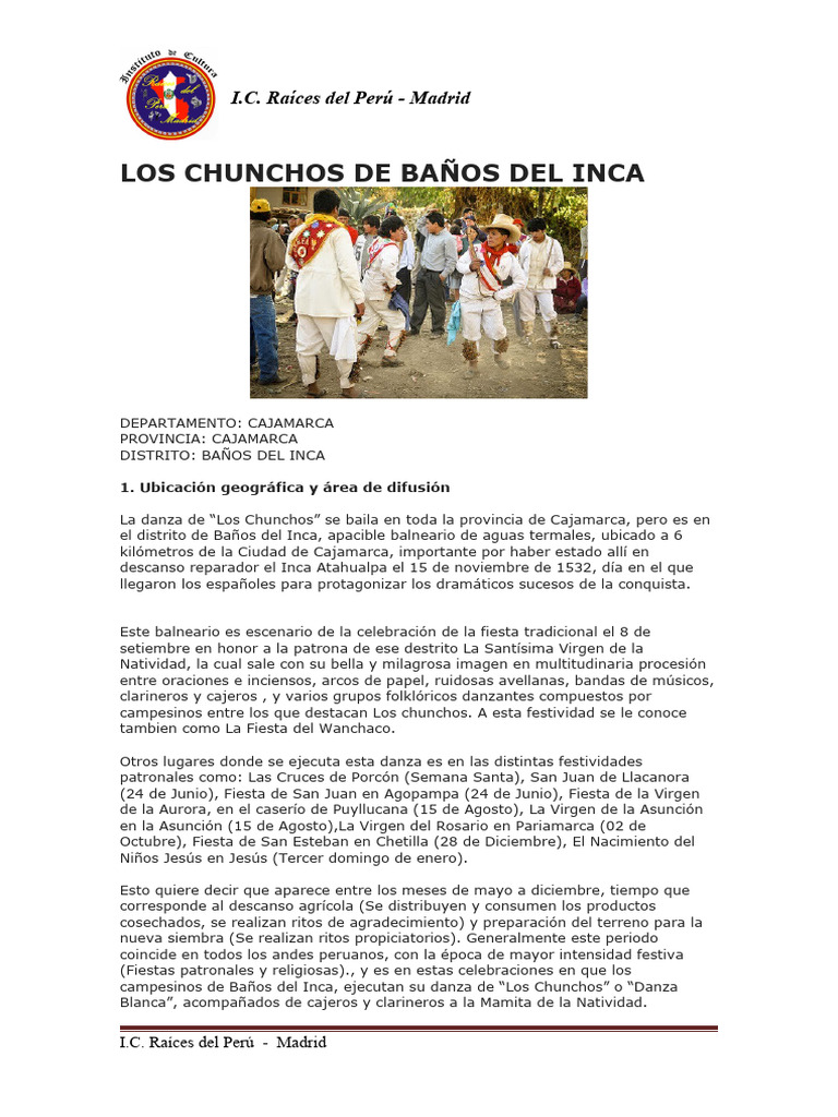 Danza de los Chunchos en Baños del Inca | PDF | Imperio Inca | Perú