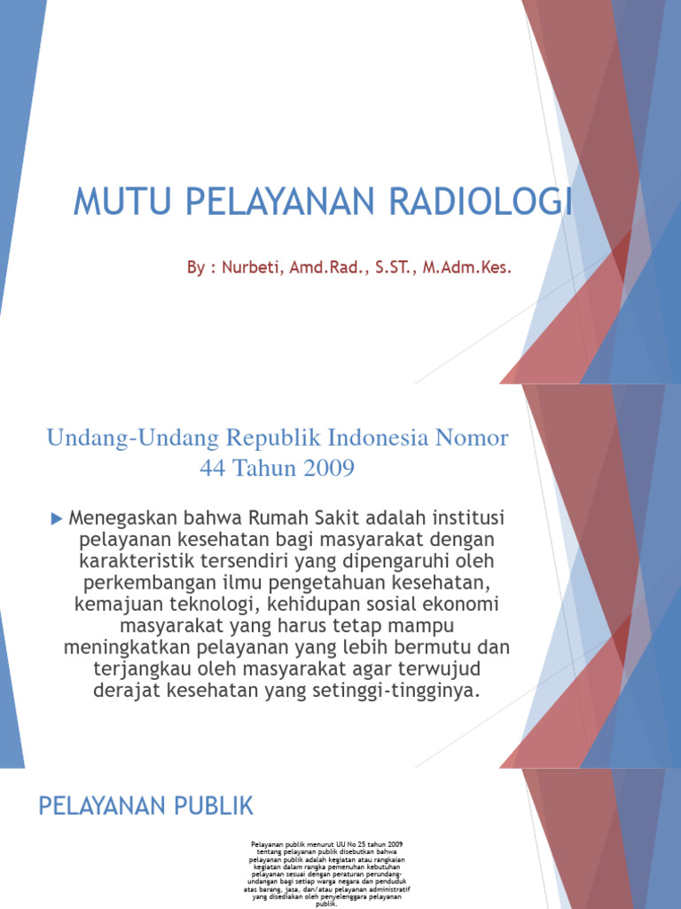 Mutu Pelayanan Radiologi | PDF