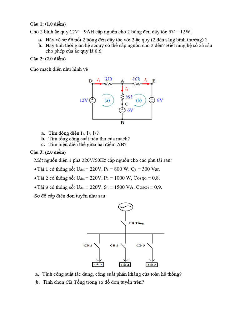 On Tap Ky Thuat Dien | PDF