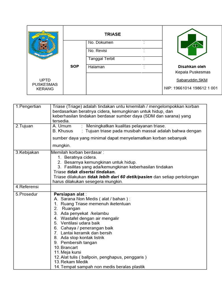 Sop Triage | PDF