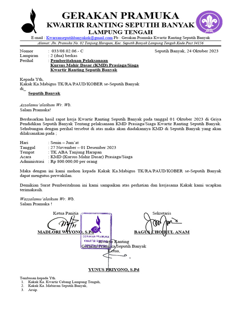 Surat Edaran KMD | PDF