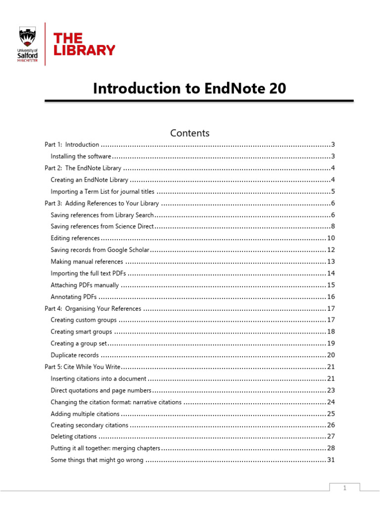 Introduction To EndNote | PDF | Citation | Hyperlink