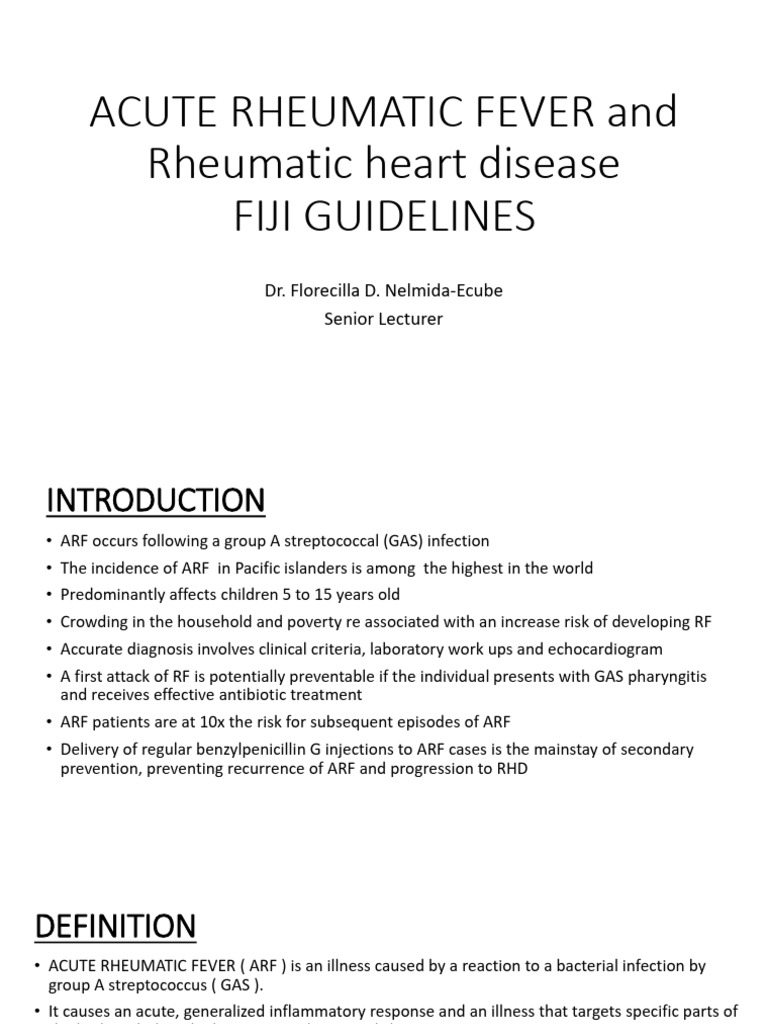 Definition of Acute Rheumatic Fever | PDF | Medical Specialties ...