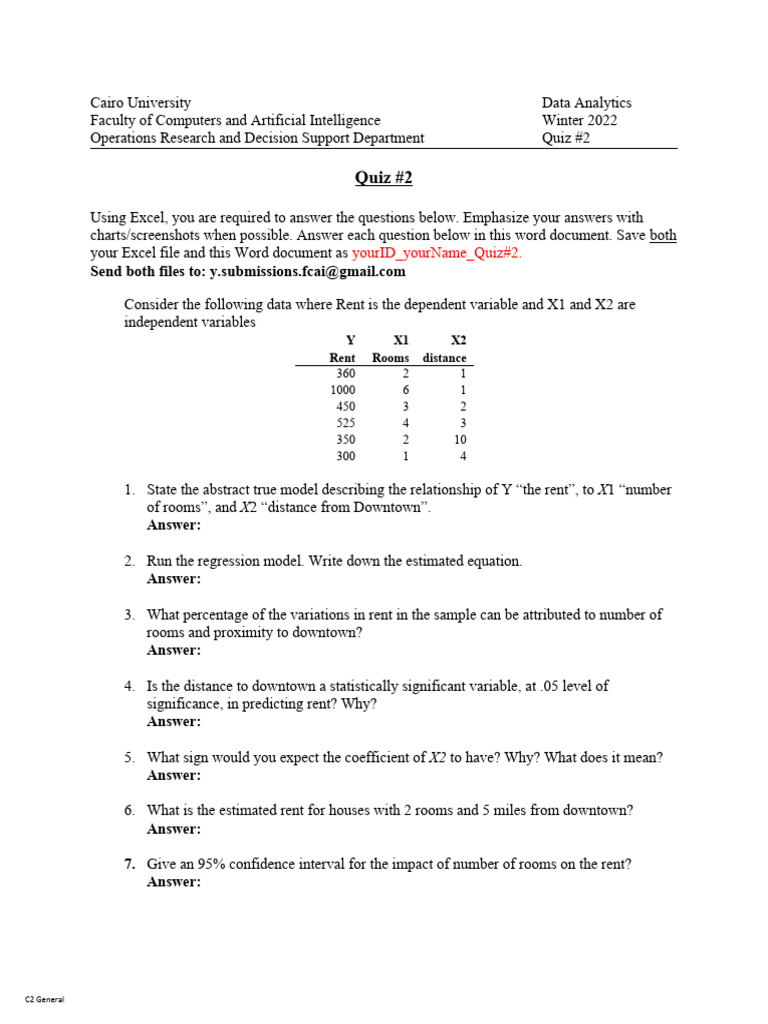 Quiz#2 | PDF | Mathematical And Quantitative Methods (Economics) | Teaching Mathematics