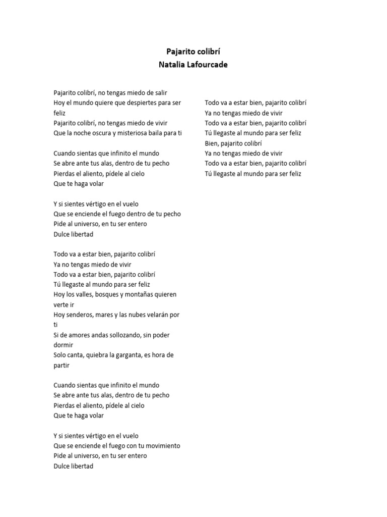 Pajarito Colibrí | PDF