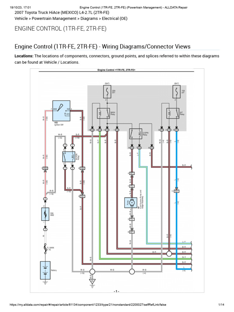 Engine Control (1TR-FE, 2TR-FE) (Powertrain Management) Hiace 2007 2TR-FE | PDF | Manufactured ...