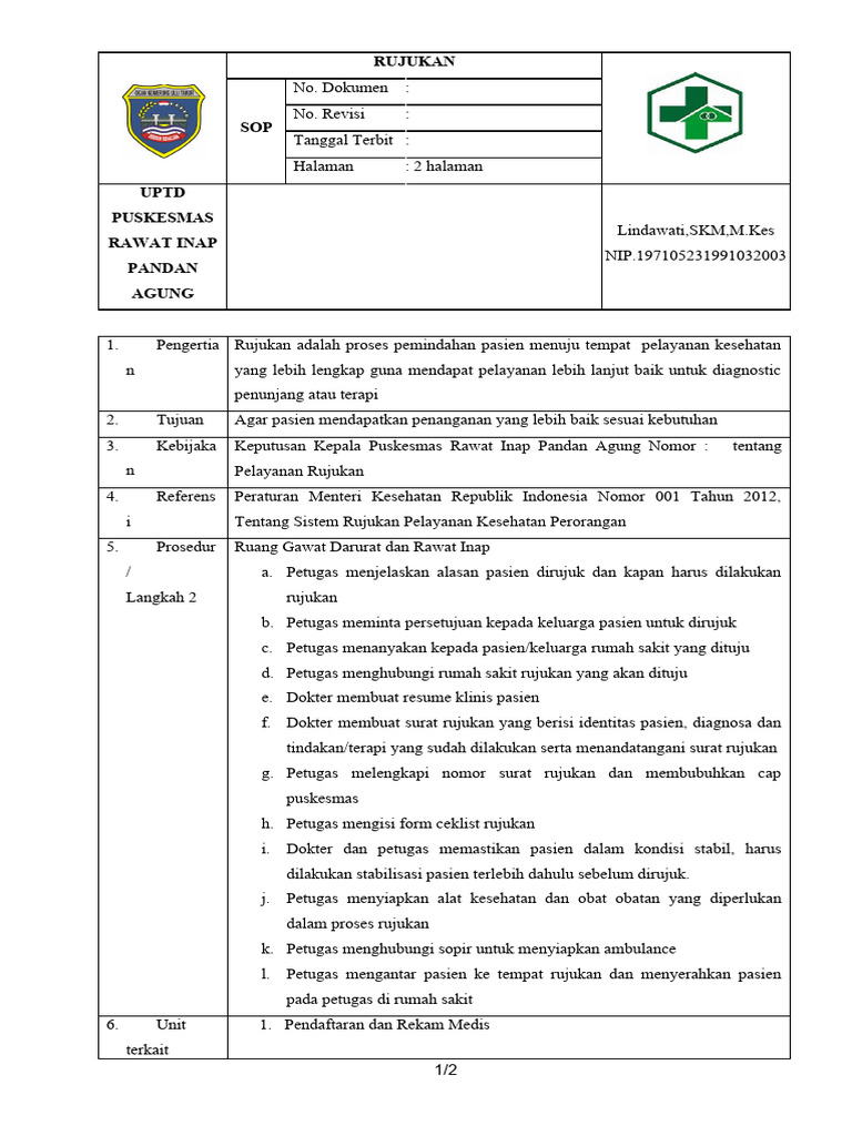 Prosedur Rujukan Pasien Puskesmas | PDF | Pengembangan Diri | Sains & Matematika