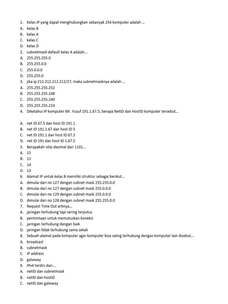 Soal TLJ Xii TKJ | PDF