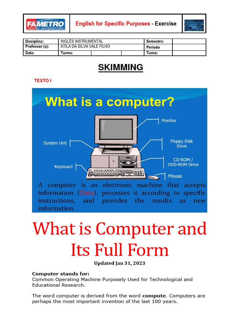 Atividade Aula 2 - 101050 | PDF | Central Processing Unit | Computer Hardware