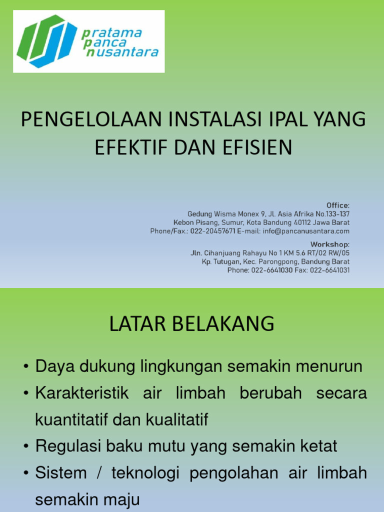 Efisiensi Pengelolaan IPAL | PDF