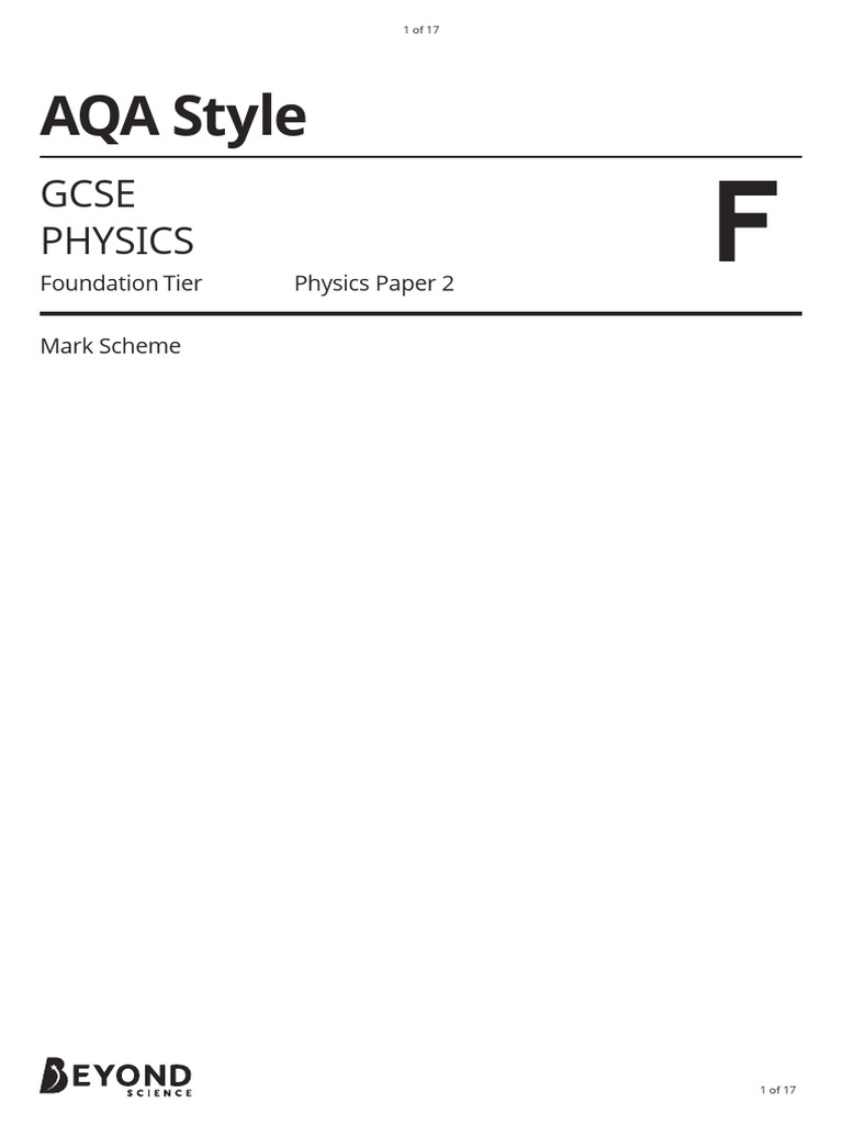 AQA GCSE Physics Paper 2 Mark Scheme | PDF | Stars | Inductor