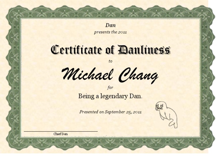 Dan Certificate | PDF