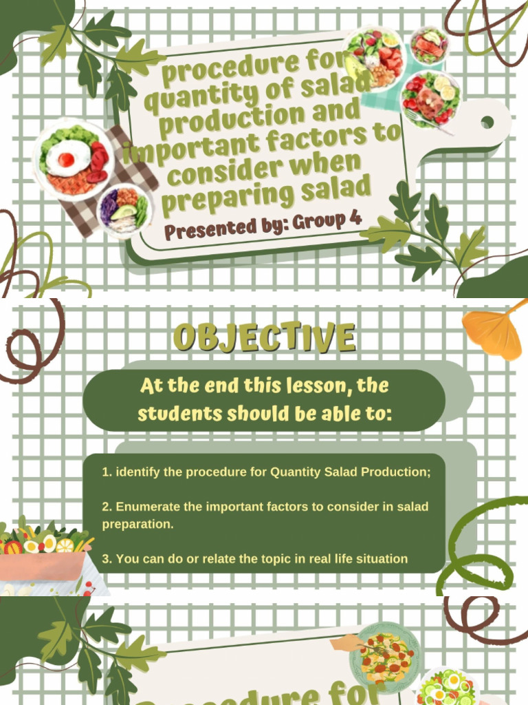 Quantity Salad Production Procedure | PDF | Salad | Food And Drink ...