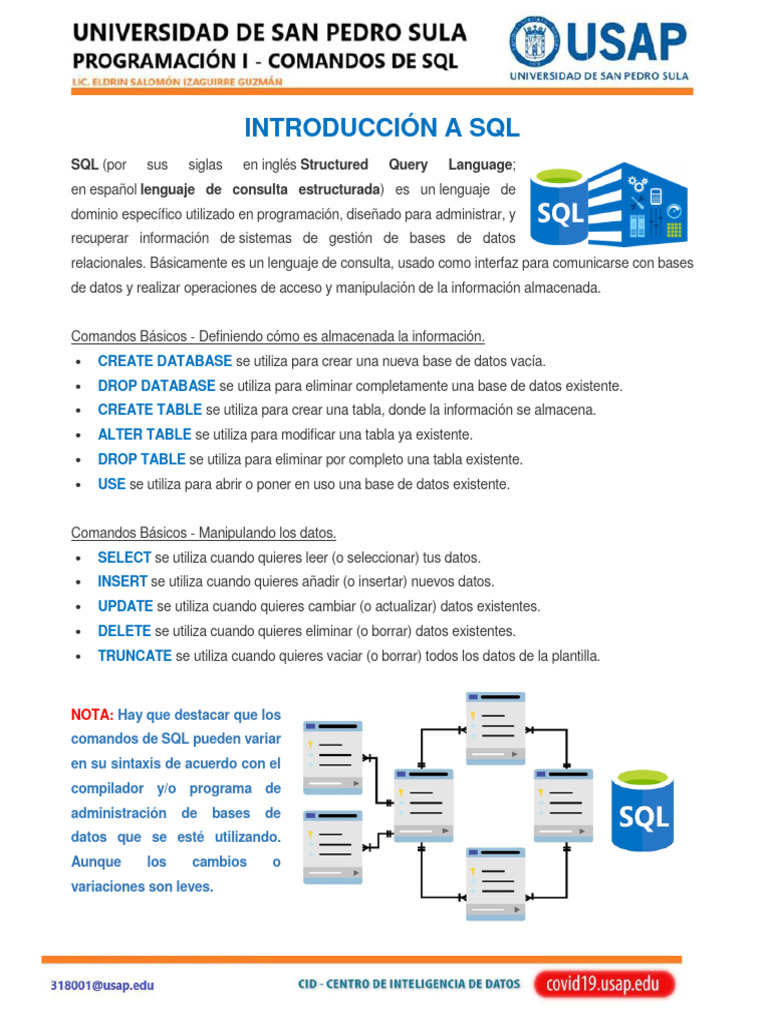INTRODUCCIÓN A SQL | PDF | Bases de datos | SQL