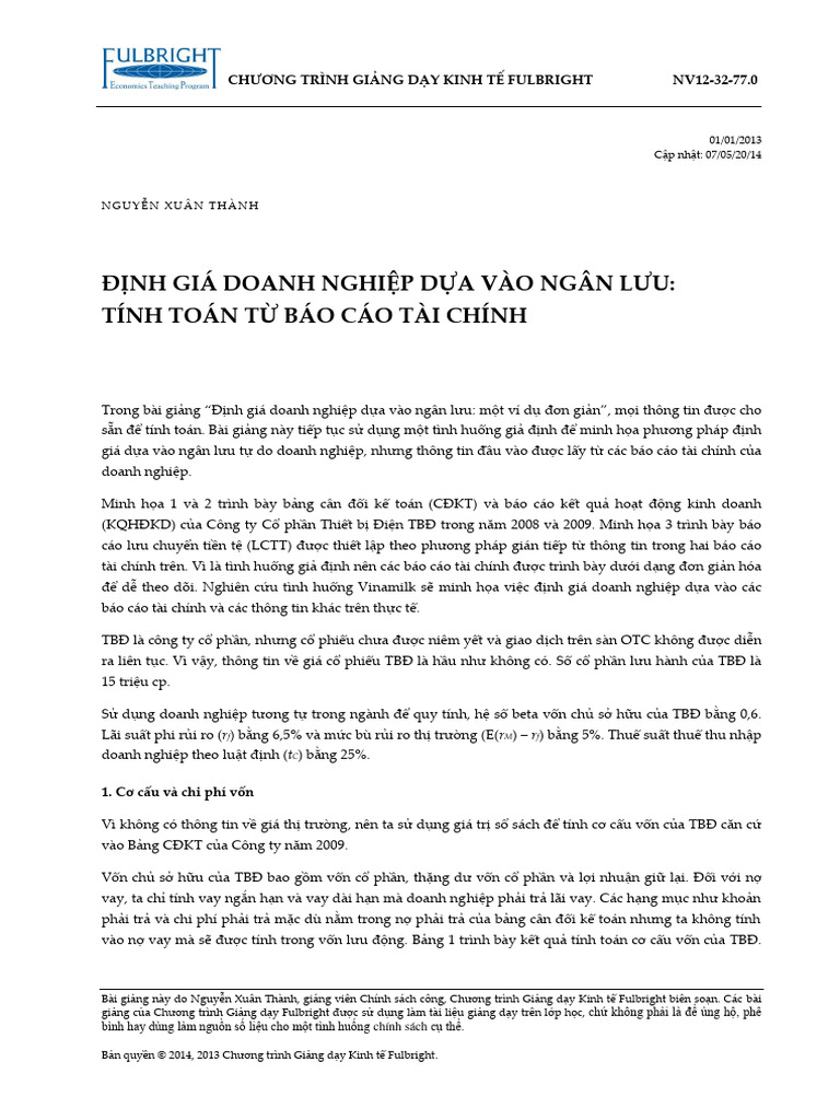 MPP7-531-LN18V-Dinh Gia Doanh Nghiep Dua Vao Ngan Luu (II) - Nguyen Xuan Thanh - NV12!32!77.0 ...