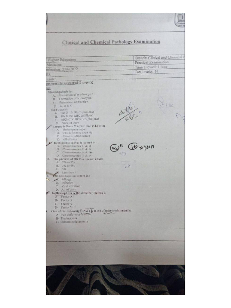 Clinical Pathology MCQs | PDF