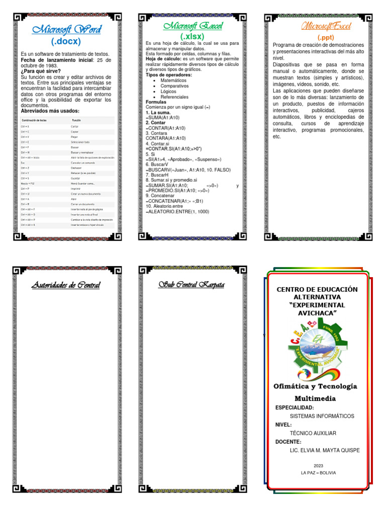 Programa Triptico Expoferia | PDF | Hoja de cálculo | Tecnologías de la información