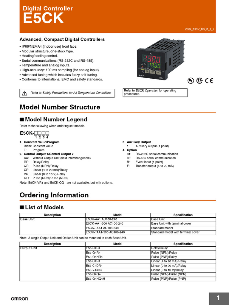 Omron E5ck Ds csm210-1189779 | PDF | Relay | Bipolar Junction Transistor