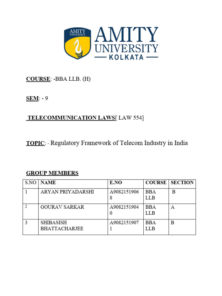 Telecommunication Project | PDF | Telecommunications | Service Industries