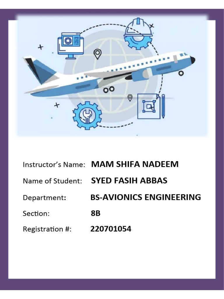 Mam Shifa Nadeem Syed Fasih Abbas Avionics Engineering | PDF