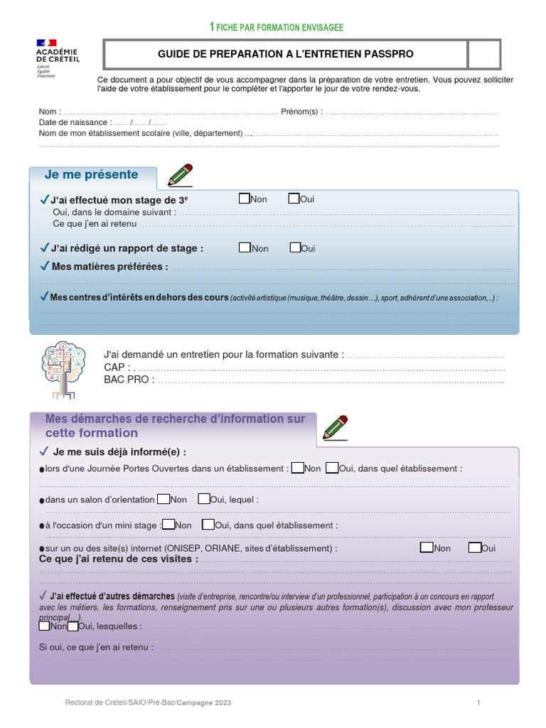 Guide d'entretien Pass Pro 2023 | PDF