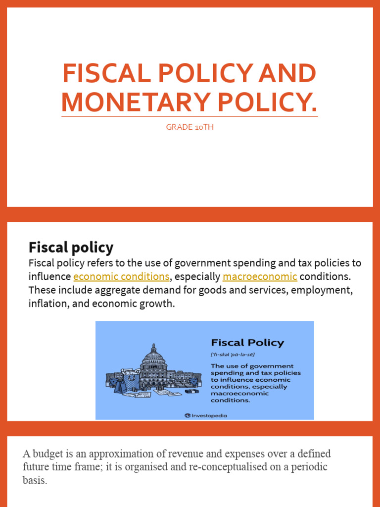 Fiscal Policy and Monetary Policy. | PDF | Taxes | Fiscal Policy