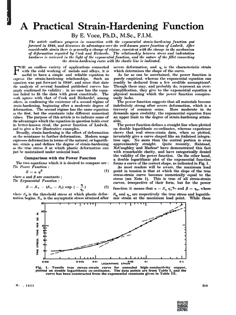A Practical Strain-Hardening Function | PDF