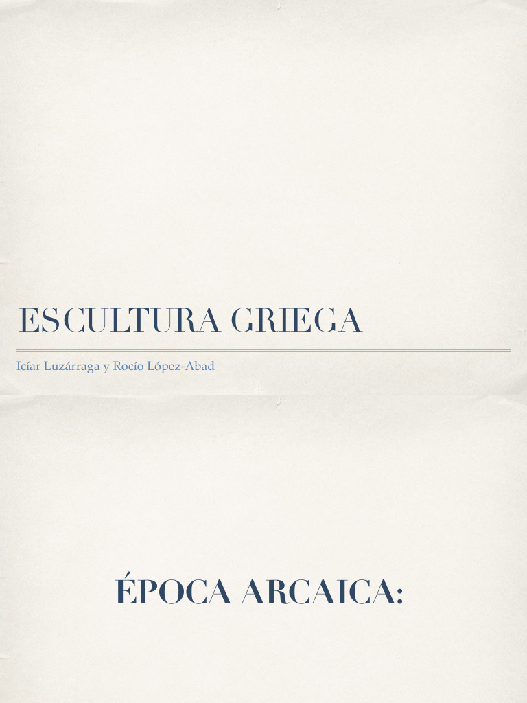 Escultura Griega | PDF | Ciencias sociales | Historia