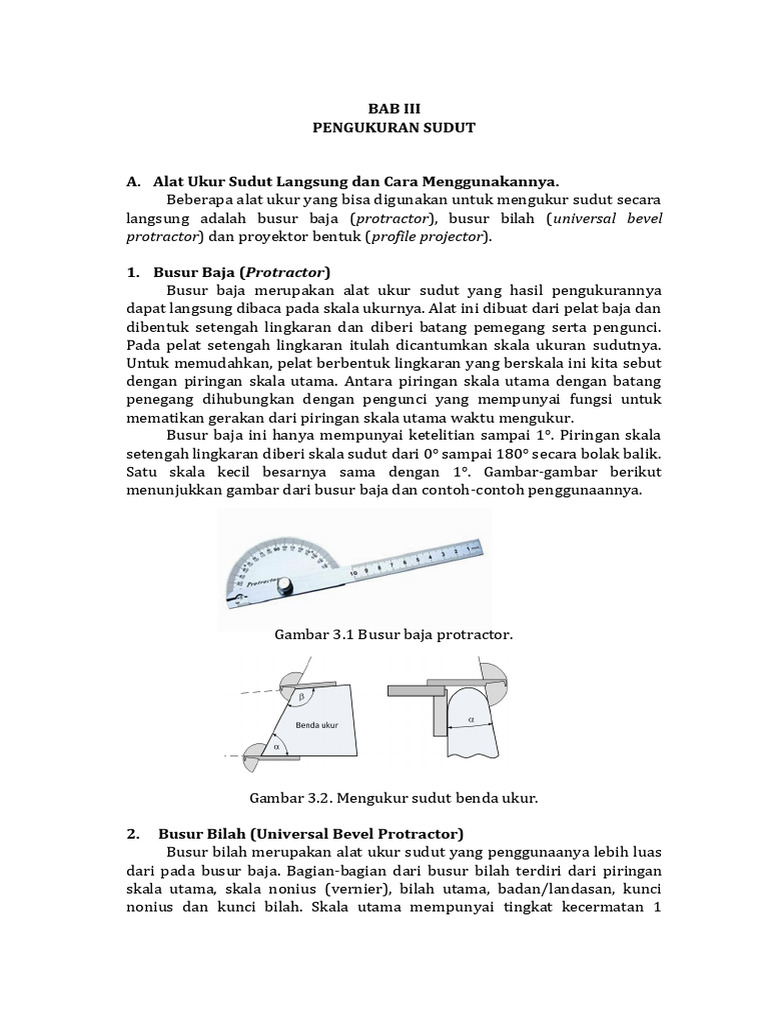 Alat dan Cara Mengukur Sudut | PDF