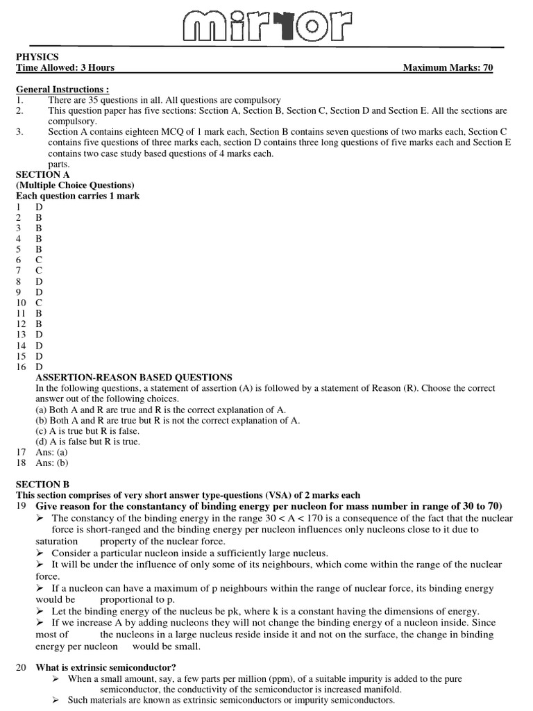STD 12 Cbse Phy CH 10-11-12-13-14 Test 20-11-2023 Solution | PDF ... STD 12 Cbse Phy CH 10-11-12-13-14 Test 20-11-2023 Solution | PDF ...