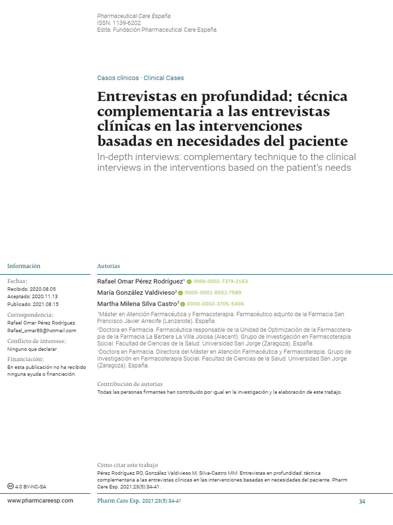 Entrevistas en Profundidad. Técnica Complementaria A La Entrevista ...