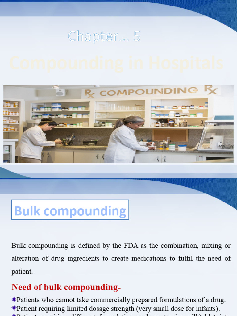 Compounding in Hospitals (Hospital & Clinical Pharmacy) | PDF ...