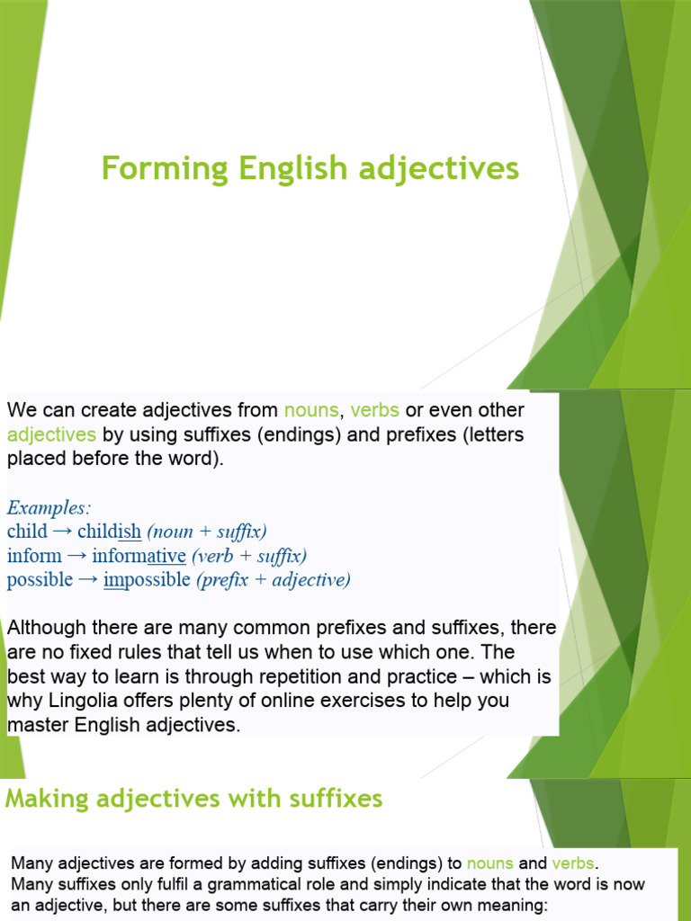 Forming English Adjectives | PDF | Adjective | English Language