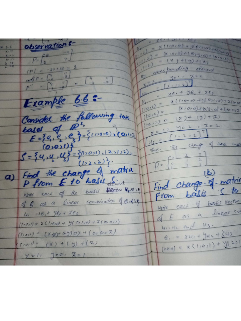 Linear Algebra Example & Theorem by SHK-Niazi | PDF