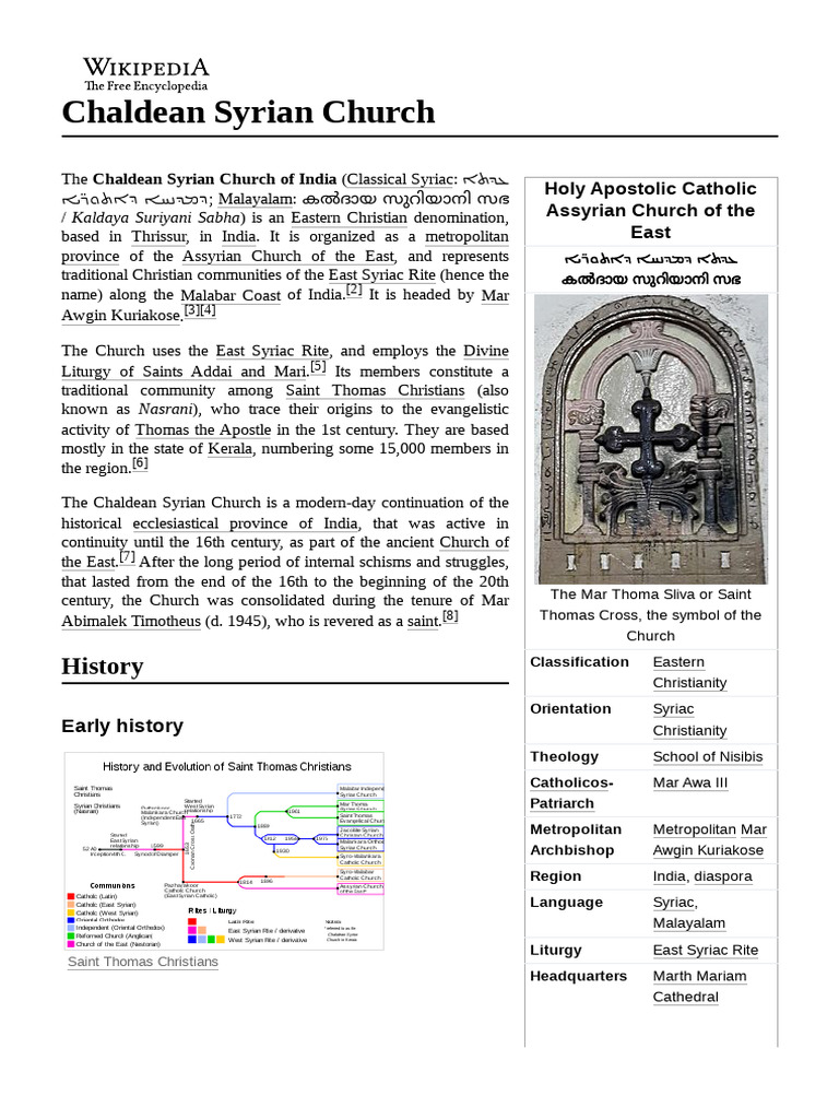 Chaldean Syrian Church | PDF | Eastern Christianity | Christian ...