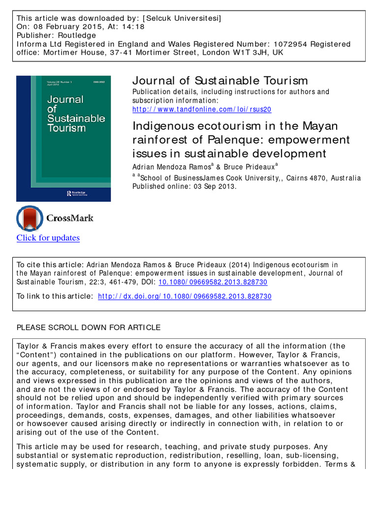 Indigenous Ecotourism in The Mayan Rainforest of Palenque: Empowerment ...