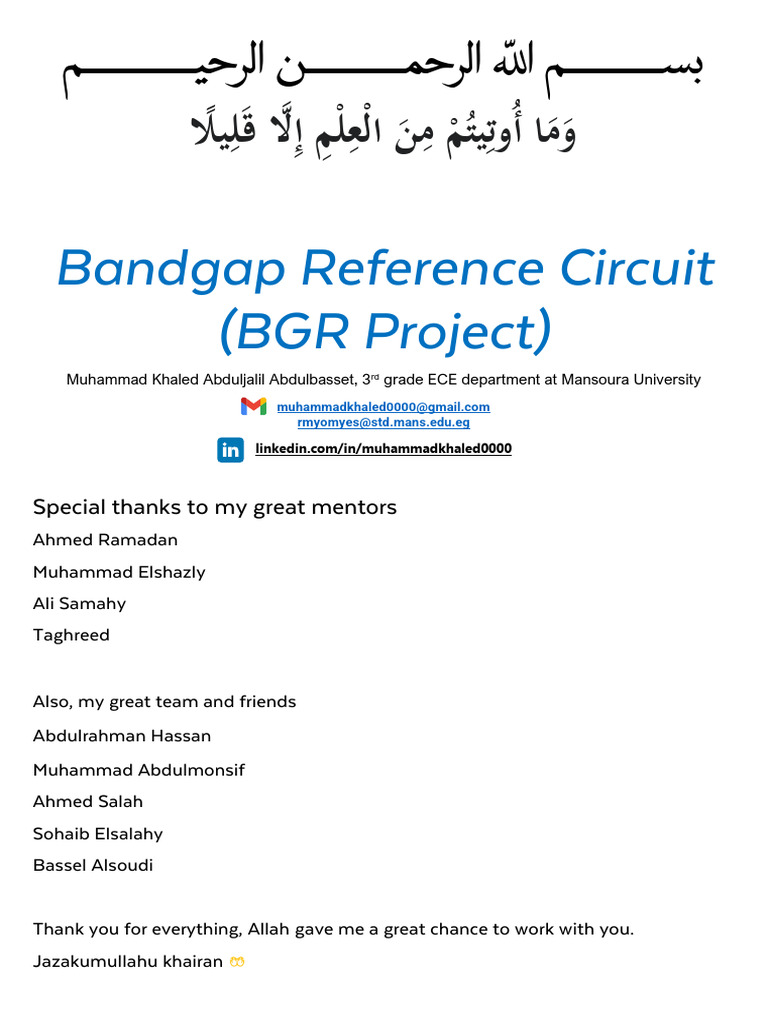 Band Gap Reference Circuit Design | PDF | Amplifier | Operational Amplifier