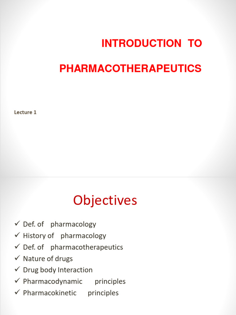 Introduction To Pharmacotherapeutics | PDF | Pharmacology | Receptor ...