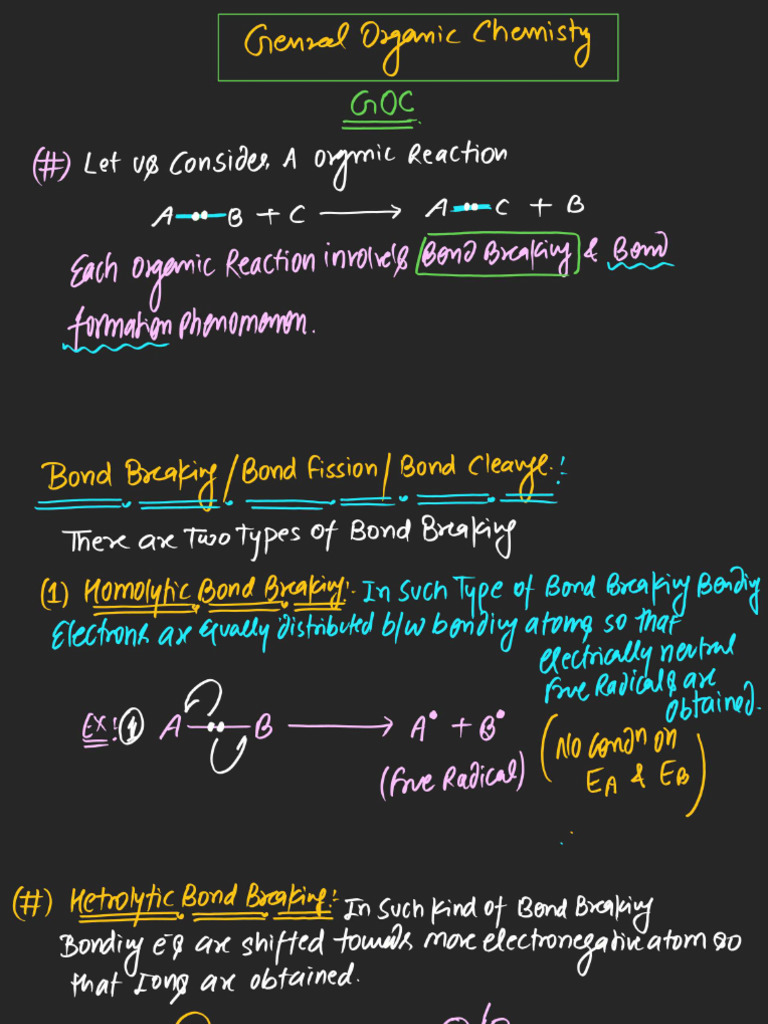 General Organic Chemistry L 01 Class Notes Pdf 9058