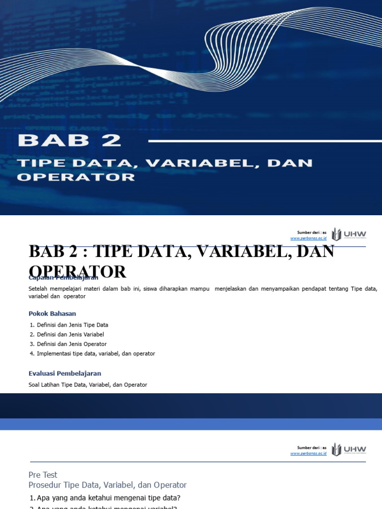 Tipe Data dan Variabel dalam Pemrograman | PDF