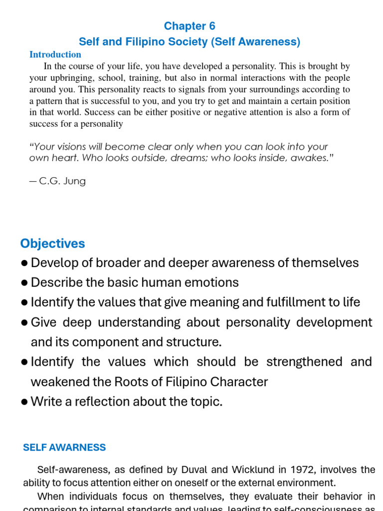 CHAPTER 6. Self Awareness | PDF | Self Awareness | Nationalism