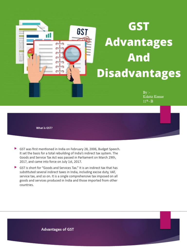 Advantages And Disadvantages Of Gst Pdf Taxes Indirect Tax