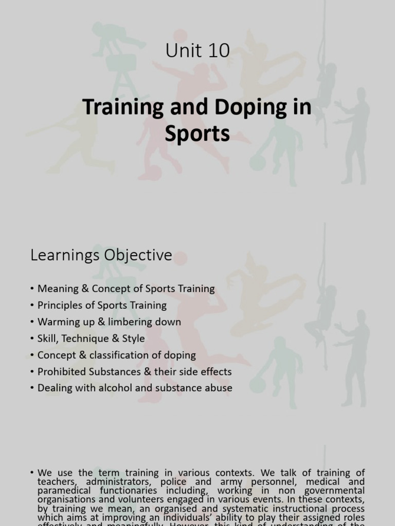 Sports Training & Doping Guide | PDF | Doping In Sport | Skeletal Muscle