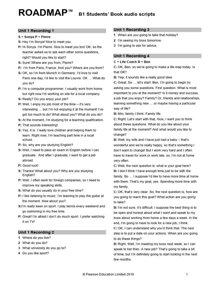 RM B1 SB Scripts | PDF | Hippie | Sleep