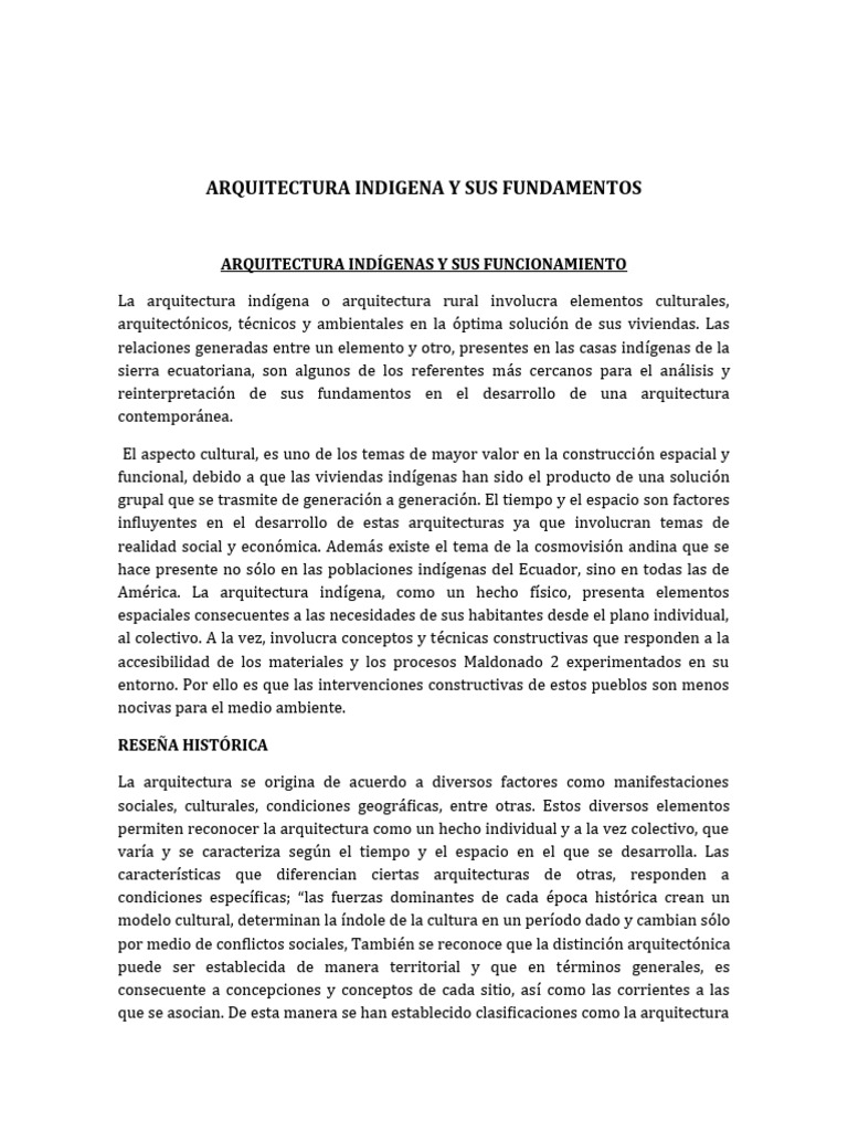 Arquitectura Indigena | PDF | Entorno natural | Imperio Inca
