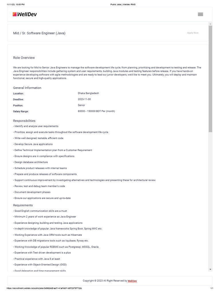 Java Mid - Welldev RMS | PDF | Java (Programming Language) | Spring Framework