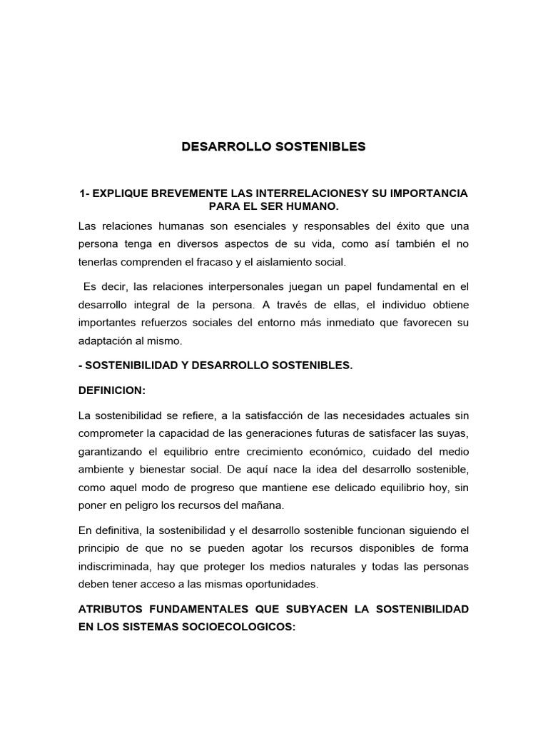 Desarrollo Sostenible | PDF | Desarrollo sostenible | Sustentabilidad
